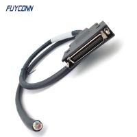 China 50-Pin SCSI Cable Assembly with DM50 Male Connector, 22 Wires, 1.27mm Pitch for High-Speed Data Transfer for sale