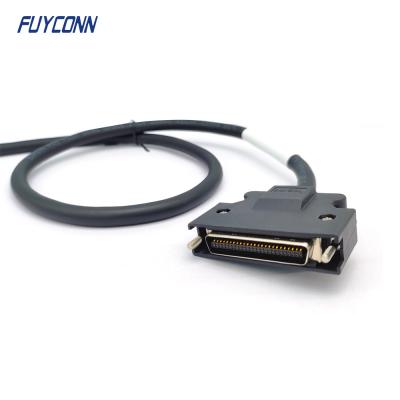 China 50-Pin SCSI Cable Assembly with DM50 Male Connector, 22 Wires, 1.27mm Pitch for High-Speed Data Transfer for sale