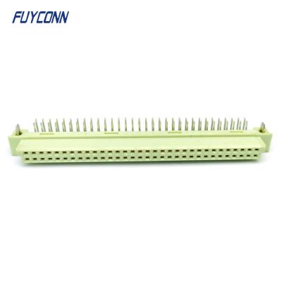 China Angled DIN 41612 Female Connector 2 Rows 64 Pin 2.54mm Pitch PCB Connector for sale