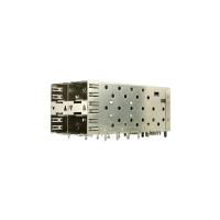 China 2x2 Ports 80Pin Female SFP Connector with Light Pipe - 1AMP Current Rating, -55°C to +105°C Operating Range for sale