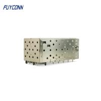 China 2x2 Ports 80Pin Female SFP Connector with Light Pipe - 1AMP Current Rating, -55°C to +105°C Operating Range for sale
