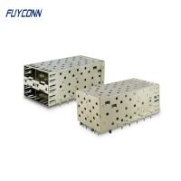 China 2x2 Ports 80Pin Female SFP Connector with Light Pipe - 1AMP Current Rating, -55°C to +105°C Operating Range for sale