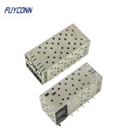 China 2x2 Ports 80Pin Female SFP Connector with Light Pipe - 1AMP Current Rating, -55°C to +105°C Operating Range for sale