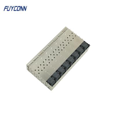 China SFP+ Connector 2x8 16 Port 320 Pin Press Fit with EMI Gasket for 10Gb/s Networking for sale