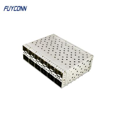 China 240 Pin SFP+ Fiber Optic Connector 2x6 Dual Port with Light Pipe - 10Gb/s Data Rate, -55°C to +105°C Operating Range for sale
