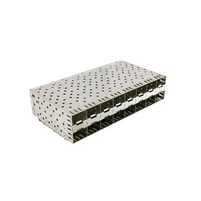 China 320-Pin Female SFP Connector 2x8 Ports Press-Fit Stackable Cage Assembly for Networking Equipment for sale