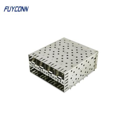 China 2x4 Port Female SFP Connector 160 Pin with Light Pipe - 1AMP 500V Rating for Networking Equipment for sale