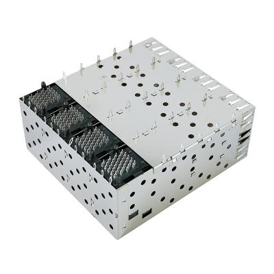 China 160P SFP Connector 2x4 Ports Female Press-Fit Stackable for Data Center Networking - 500V Withstanding Voltage, -55°C to +105°C Operation for sale