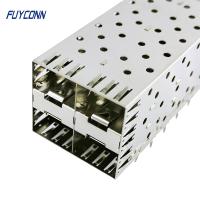 China 80Pin 2x2 Dual Port SFP Connector Female Press-Fit Nickel Silver for 4.25Gb/s Data Transmission for sale