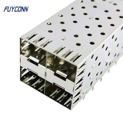 China 80Pin 2x2 Dual Port SFP Connector Female Press-Fit Nickel Silver for 4.25Gb/s Data Transmission for sale