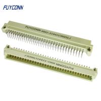China DIN 41612 Type B Male 64-Pin Right Angle Solder Connector with Clip 2.54mm Pitch for sale