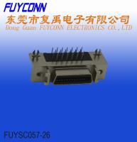 China 50 Pin SCSI Right Angle PCB Connector - 1.27mm Pitch Zinc Alloy Nickel Plated Female Socket for sale