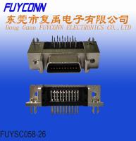 China SCSI 20 Pin Female Right Angle PCB Connector with 1.27mm Centerline and Zinc Alloy Shell for sale