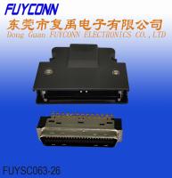 China FUYSC063-26 SCSI 50-Pin Male Connector with 1.27mm Centerline and Plastic Dust Cover for sale