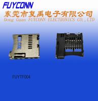 China 8 Pin H1.85mm TF Card Connector Holder with 0.5AMP 30V DC Rating and Gold-Plated Contacts for sale