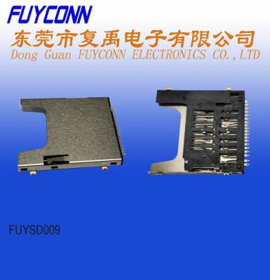 China Nickel Shell Female 4.0 SD Card Push Connector - 0.5A Current Rating, 500VAC Dielectric Strength for Card Readers for sale
