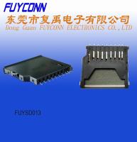 China Black Insulation 10V SD Card Push Connector for Card Reader - 0.5A Current Rating, 1000M Ohm Insulation for sale