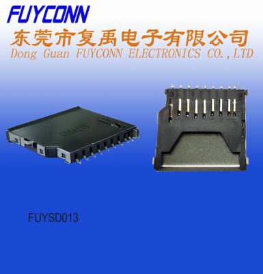 China Black Insulation 10V SD Card Push Connector for Card Reader - 0.5A Current Rating, 1000M Ohm Insulation for sale