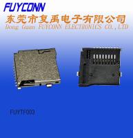 China 9-Pin TF Card Connector with Gold-Plated Copper Alloy Contacts, 0.5A 30V DC Rating for PCB Mounting for sale
