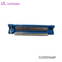 China 64 Pin DDK Centronic Male Right Angle PCB Connector with 2.16mm Centerline and Boardlock - UL Certified for sale