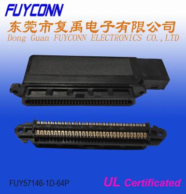 China 64 Pin IDC Plug Side Entry Centronics Female Connector With Plastic Cover for sale