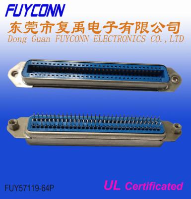 China PCB Straight 64 Pin Centronics Connector 32pairs Female Type with Nuts For PCB Board for sale