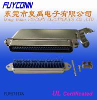 China Centronic Amphenol RJ21 64 Pin Champ IDC Plug Connector 45 Degree Metal Cover for sale