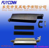 China 50 Pin IDC Centronic Male Connector 2.16mm Pitch 25 Pairs Metal Shell L Shape Plastic Cover for sale