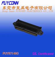 China TYCO 90 Degree RJ21 50 Pin Female Centronic Champ IDC Connector with Wire Clip for sale
