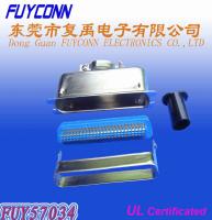 China Centronic 50 Pin Male Solder Connector with 180° Metal Hood - 2.16mm Centerline, 5A Current Rating for sale