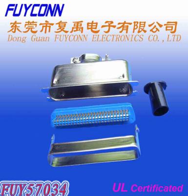 China Centronic 50 Pin Male Solder Connector with 180° Metal Hood - 2.16mm Centerline, 5A Current Rating for sale