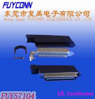 China 50 Pin Male Centronic Solder Connector L Shape Plastic Housing 90 Degree Cable Exit for sale