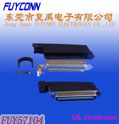 China 50 Pin Male Centronic Solder Connector L Shape Plastic Housing 90 Degree Cable Exit for sale