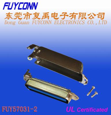 China 50 Pin Centronic Side Cable Exit Plug Solder Pin Connector with Reversed Matel Cover for sale