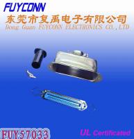 China 14-50 Pin Female Centronics Solder Receptacle Connector 180 Degree Metal Cover 2.16mm for sale