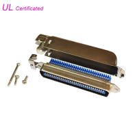 China Amphenol 64-Pin Male Plug Centronics IDC Connector 2.16mm Pitch 90 Degree Cable Exit for sale