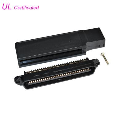 China Black Plastic Cover 32 Pair IDC Male Connector - 64 Pin Centronics Plug with 2.16mm Centerline for sale