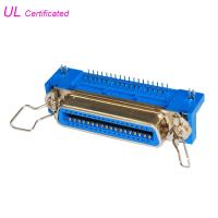 China Centronic Right Angle 36 Pin Female PCB Connector 2.16mm Centerline Black Blue PBT Insulation for sale