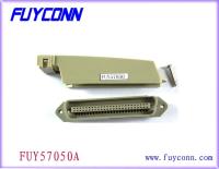 China FUY57050 57RC Centronics 50-Pin Male Solder Connector with 2.16mm Pitch and L-Shaped Plastic Hood for sale