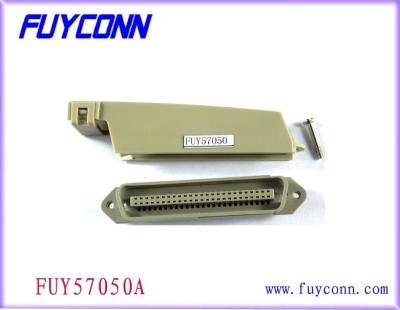 China FUY57050 57RC Centronics 50-Pin Male Solder Connector with 2.16mm Pitch and L-Shaped Plastic Hood for sale