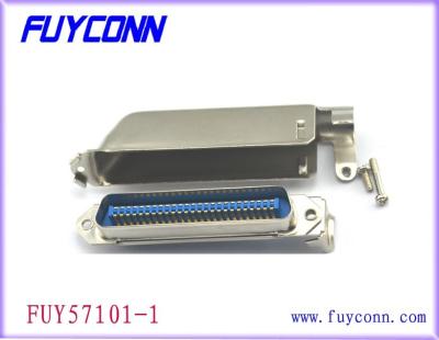 China DDK Centronic Champ Plug Ribbon Cable Connector 50 Pin Solder Type with L Shape Metal Hood for sale