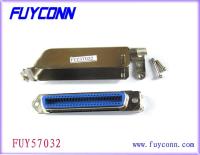 China 50 Pin DDK Female Receptacle Centronic Solder Connector 90 Degree Cable Outlet Metal Hood 2.16mm Pitch for sale