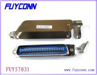 China 50 Pin Female Centronic Solder Connector 90 Degree Metal Hood 2.16mm Pitch for sale