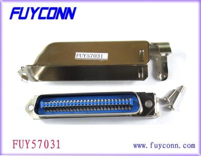 China 50 Pin Female Centronic Solder Connector 90 Degree Metal Hood 2.16mm Pitch for sale