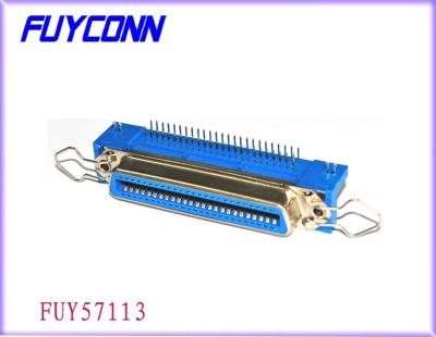 China 36 Pin Centronics Female Right Angle PCB Mount Connector with Spring Latches 2.16mm for sale