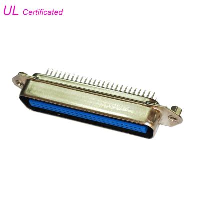 China Champ PCB Straight Angle Plug 50 Pin Centronics Connector UL Certified with 2.16mm Centerline and 5A Current Rating for sale
