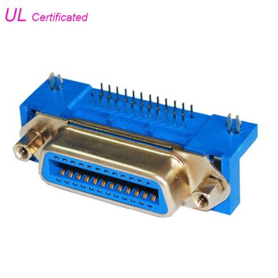 China PBT 36 Pin Centronics Connector - Right Angle PCB Mount Female Receptacle with 2.16mm Centerline for sale
