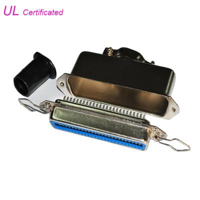 China 36-Pin Female Centronic Solder Connector with 180° Cable Exit and Metal Cover - 2.16mm Pitch, 5A Rating for sale