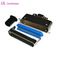 China DDK Centronic 50-Pin Male Connector with 2.16mm Centerline and 180-Degree Metal Hood for sale