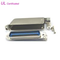 China 90 Degree 50-Pin Centronic Solder Pin Connector with Metal Cover - 2.16mm Centerline, 5A Rating, UL Certified for sale
